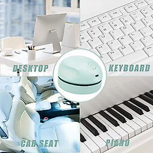 prowithlin Desktop Vacuum Cleaner USB Charging with Vacuum Nozzle Cleaning Brush, Detachable Design & Portable Mini Table Dust Vaccum Cleaner Crumbs, Piano, Computer, Car Etc