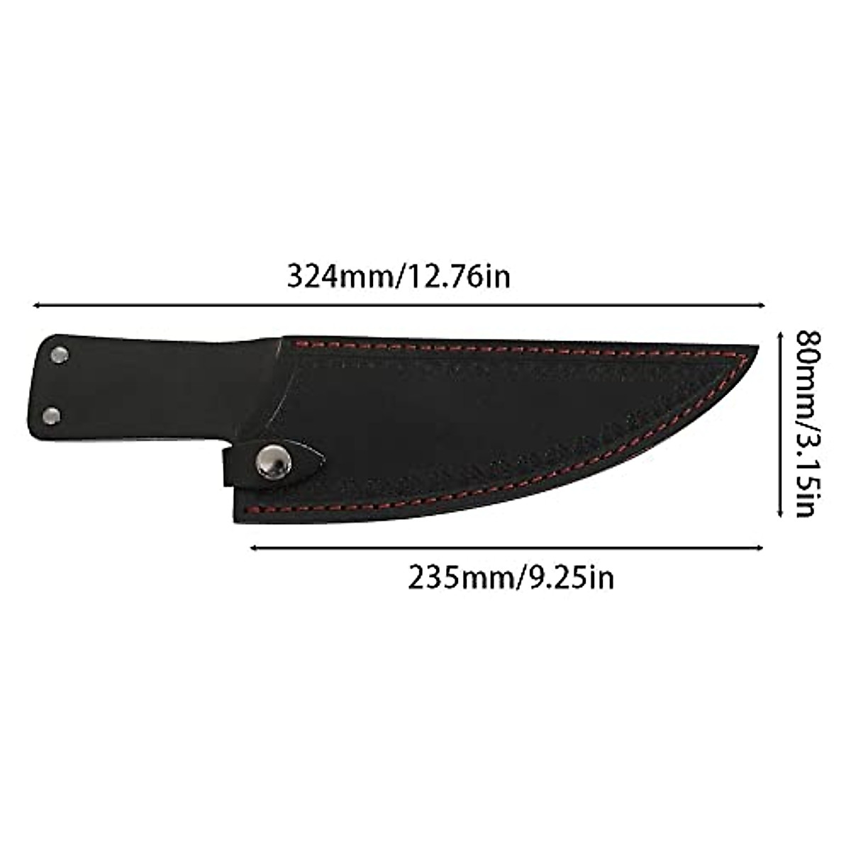 MiOYOOW Leather Knife Sheath, 8" Knife Head Sheath Kitchen Knife Protective Scabbard with Belt Loop for Camping BBQ Hunting