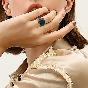 LOYE Rose Statement Ring Engagement Jewelry Ring Ring Women's Inlaid Fashion Personality Diamond Ring Cock Ring Set