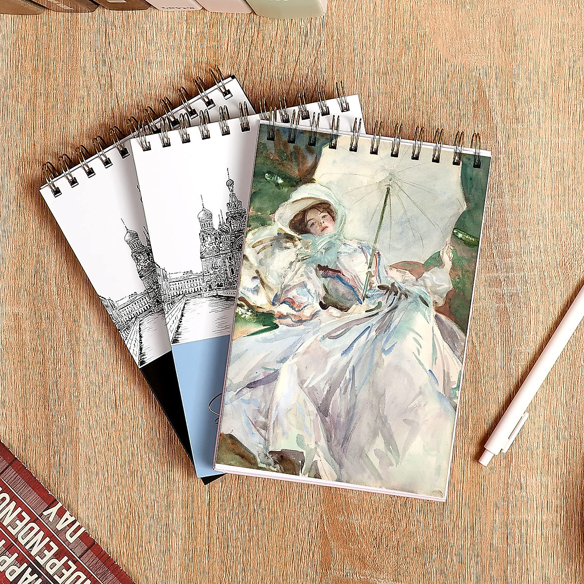 Top Spiral Sketchbook for Drawing Hardcover 5.5 x 8.5 Small Sketch Book for Women Men Girl 105 Sheets (68lb/100gsm) Premium Paper Sketch Pad, Black