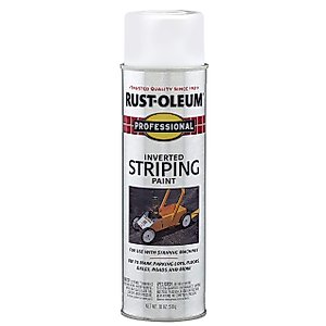 Rust-Oleum 2593838 Professional Inverted Striping Spray Paint, 18 oz, White