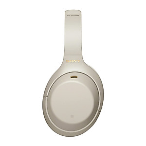 Sony WH-1000XM4 Wireless Noise Canceling Over-Ear Headphones (Silver) Bundle with Find My Bluetooth Locator Keychain Finder (2 Items)