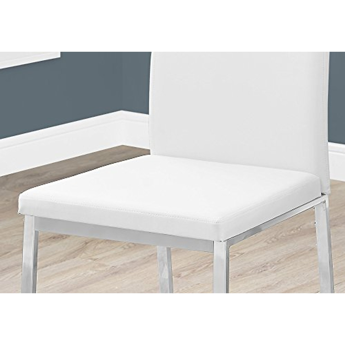 Monarch Specialties I Two Chairs, 28"L x 28"D x 38"H, White/Chrome