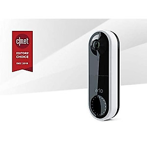 Arlo Essential Wired Video Doorbell - HD Video, 180° View, Night Vision, 2 Way Audio, Direct to Wi-Fi No Hub Needed, Wired, White – AVD1001 RENEWED
