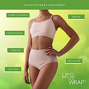Ultimate Lipo Body Wrap With Guarana, Green Tea, and Seaweed Wraps Works for Stomach Belly Legs Arms Abdomen 5 Wraps