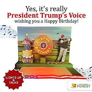 Donald Pop Up Birthday Card with Light & Sound – Pop Up Birthday Cards for Men, Golfing Funny Birthday Card for Men, Dad Card Says Happy Birthday in Trump's Real Voice, Best Birthday Card for Husband