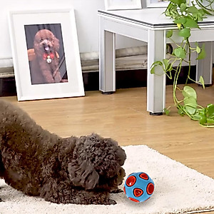 Totority Dog Bell Ball Sound Toys,2Pcs Pet Bell Sound Interaction Ball Dog Chew Toy Bite-Resistance Strong Tooth Cleaning Molar Toy