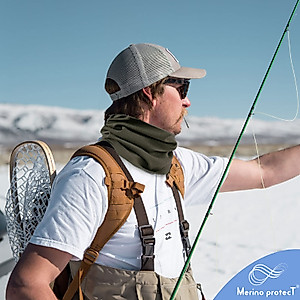 Merino Protect Merino Wool Neck Gaiter Unisex Breathable Face Mask Lightweight Neck Warmer Motorcycle Hiking Hunting