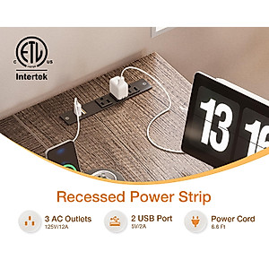 ODK 66" L Shaped Desk with Power Outlet and USB Charging Ports, Reversible L Shaped Computer Desk with Storage Shelves, Home Office Desk, Gaming Desk, Corner Desk, Grey Oak