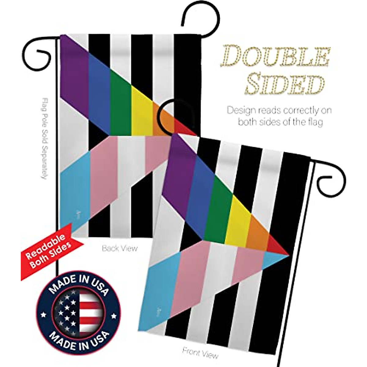 Americana Home & Garden Gay Trans Straight Ally Garden Flag Support Pride Rainbow Love LGBT Bisexual Pansexual Transgender House Decoration Banner Small Yard Gift Double-Sided, Made in USA