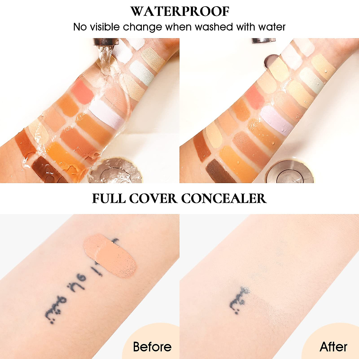 Cream Contour Concealer Palette,DE'LANCI 18 Color Contour Highlighting Makeup Palettes Kit,Contouring Pallet for Dark Circles,Redness,Natural Concealing Foundation Full Coverage,Cruelty Free