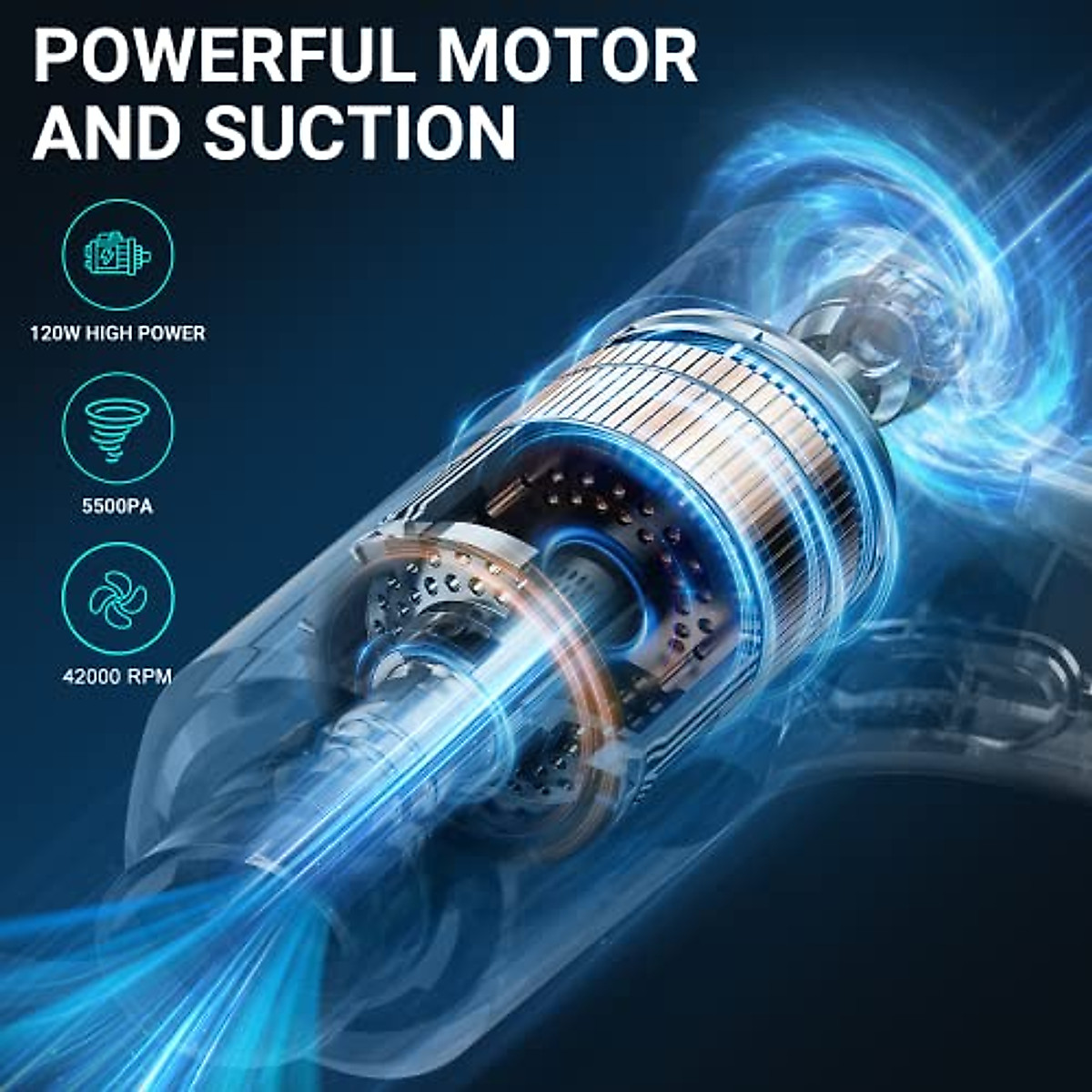 CSCL Handheld Car Vacuum Cleaner High Power Cordless, 120W Portable Wireless Car Vacuum Cleaner Rechargeable with Strong Suction & Air Duster, Mini Hand held Vacuum Cleaner for Car Home