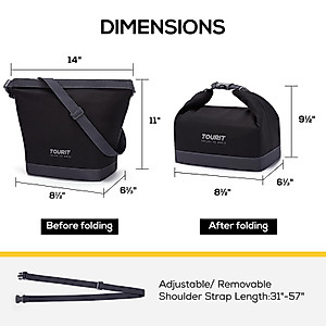 TOURIT Large Lunch Bag 24-Can (14L) Insulated Lunch Box Portable Soft Cooler Lunch Cooler for Adult Men Women, Grey