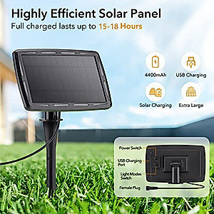 Solar String Lights Outdoor 29 Feet Waterproof Patio LED Lights with 25 Shatterproof Bulbs, 4 Light Modes, Hanging Lights Solar Powered for Backyard Garden Porch Yard Decor, E12 Base, 2700K