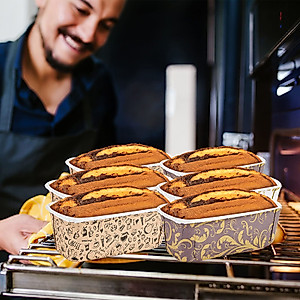 Tessco 60 Pcs Loaf Pan Liners Paper Loaf Pans Disposable Paper Baking Loft Pans Paper Baking Pans Rectangle Paper Baking Loft Mold for Bread Cake, Microwave Oven Freezer Safe(6 x 2.5 x 2 Inch)