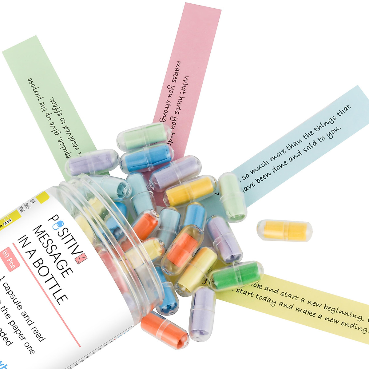 Funnewban Positive Affirmations Gifts for Women 60 Positive Messages in a Bottle, Stress Relief Gift for Men Daily Self Care Kit for Relaxation Meditation Mindfulness