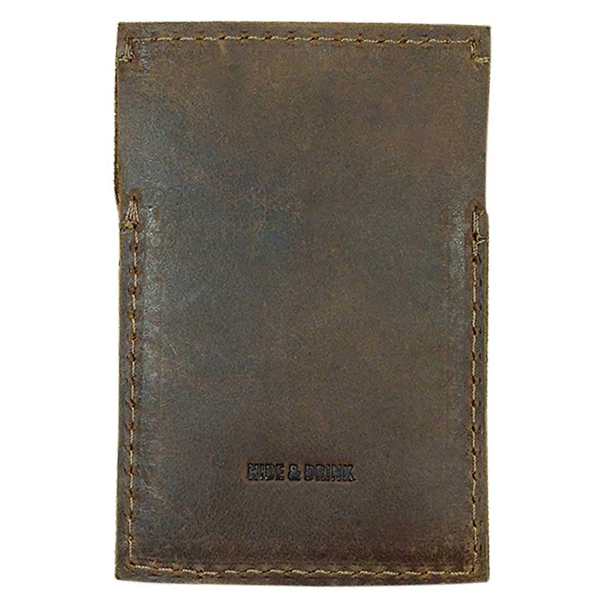 Hide & Drink, Leather Minimalist Card Holder W/Flap, Holds up to 3 Cards, Front Pocket Wallet, Stylish Organizer, Handmade Includes 101 Year Warranty :: Bourbon Brown