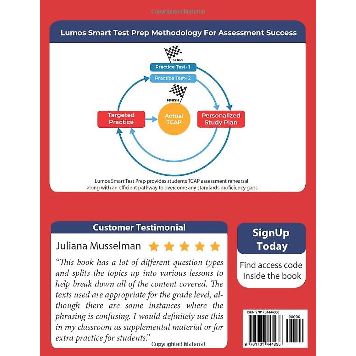 TNReady Test Prep: Grade 8 English Language Arts Literacy (ELA) Practice Workbook and Full-length Online Assessments: Tennessee Test Study Guide (TNReady by Lumos Learning)