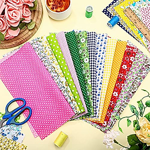 300 Pcs 4" x 4" (10 cm x 10 cm) Precut Cotton Craft Fabric Bundle Squares Floral Patterns Sewing Quarters Bundle Quilting Fabric DIY Material for Sewing Fabric Scraps Squares Sheets Patchwork for Kids