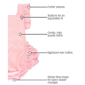 Pink Swiss Dot Flutter Overall Romper - 6-12m