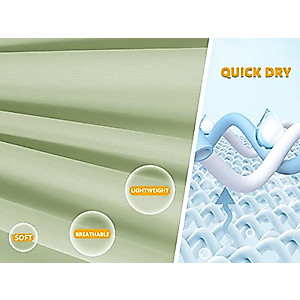 TACVASEN Women T Shirts Long Sleeve Sun Protection Shirts V Neck Workout Shirts Running Shirts UPF 50+ Shirts Hiking Shirts Quick Dry Athletic Shirts Rash Guard Gym T-Shirt Light Green