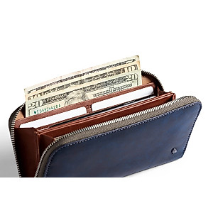 Bellroy Folio (Premium Leather Coin Purse, Zipper Closure, RFID Protection, Holds 10-14 Cards, Flat Note Section, Magnetic Coin Pouch) - Ocean