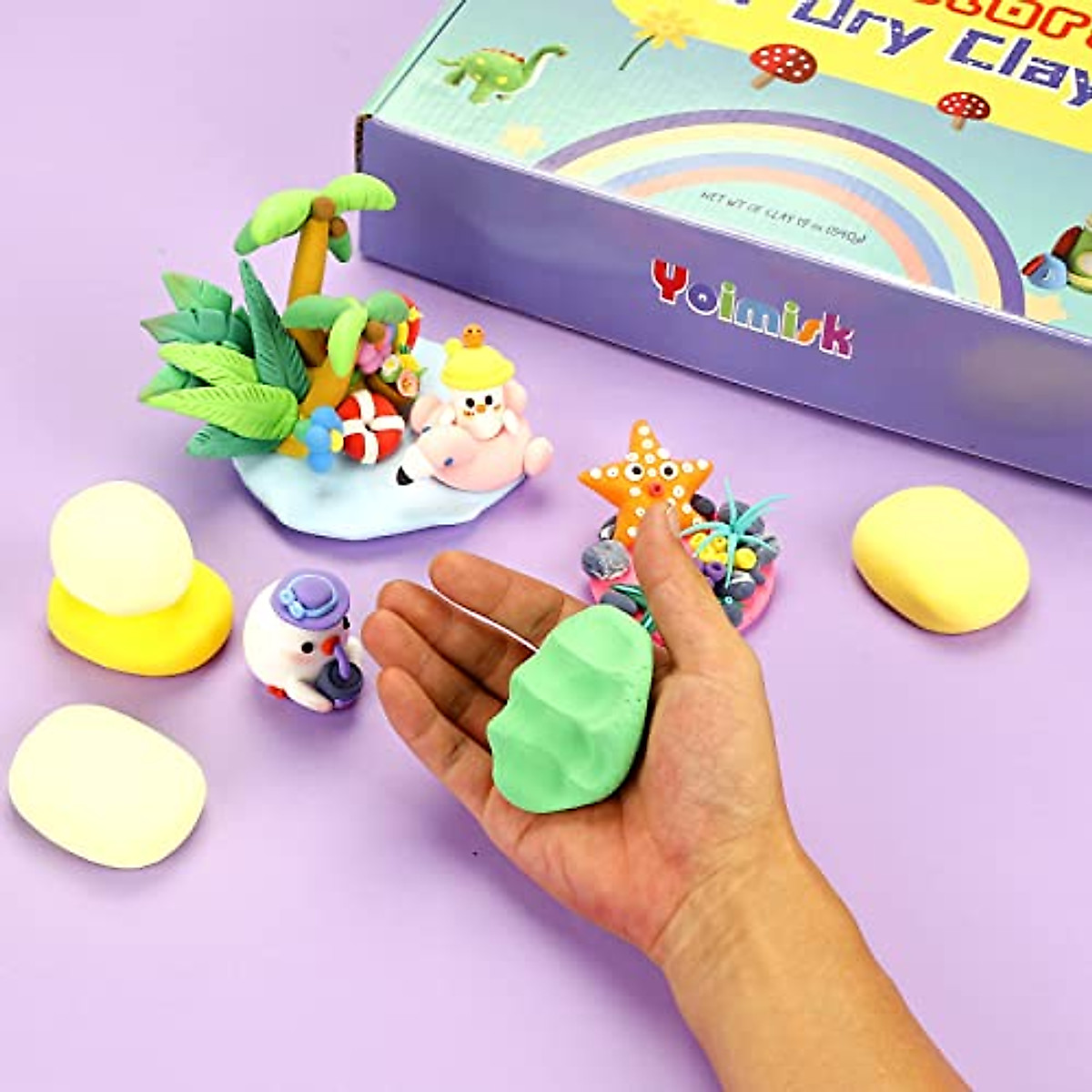 Yoimisk Air Dry Clay Kits - 36 Colors Ultra Light Magic Modeling Clay, Safe & Non-Toxic, Great Gift for Kids