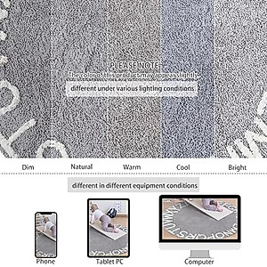 ABC Rug for Kids Room Circle Alphabet Nursery Rug for Baby Boy and Girl - Round Neutral Toddler Playroom Rug, Letter Learning Carpet(47", Black White)