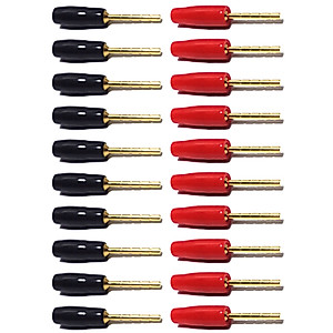 CESS Banana Pin Plug Open Screw Type Cable Connector - Tip Banana Plugs (20 Pack)