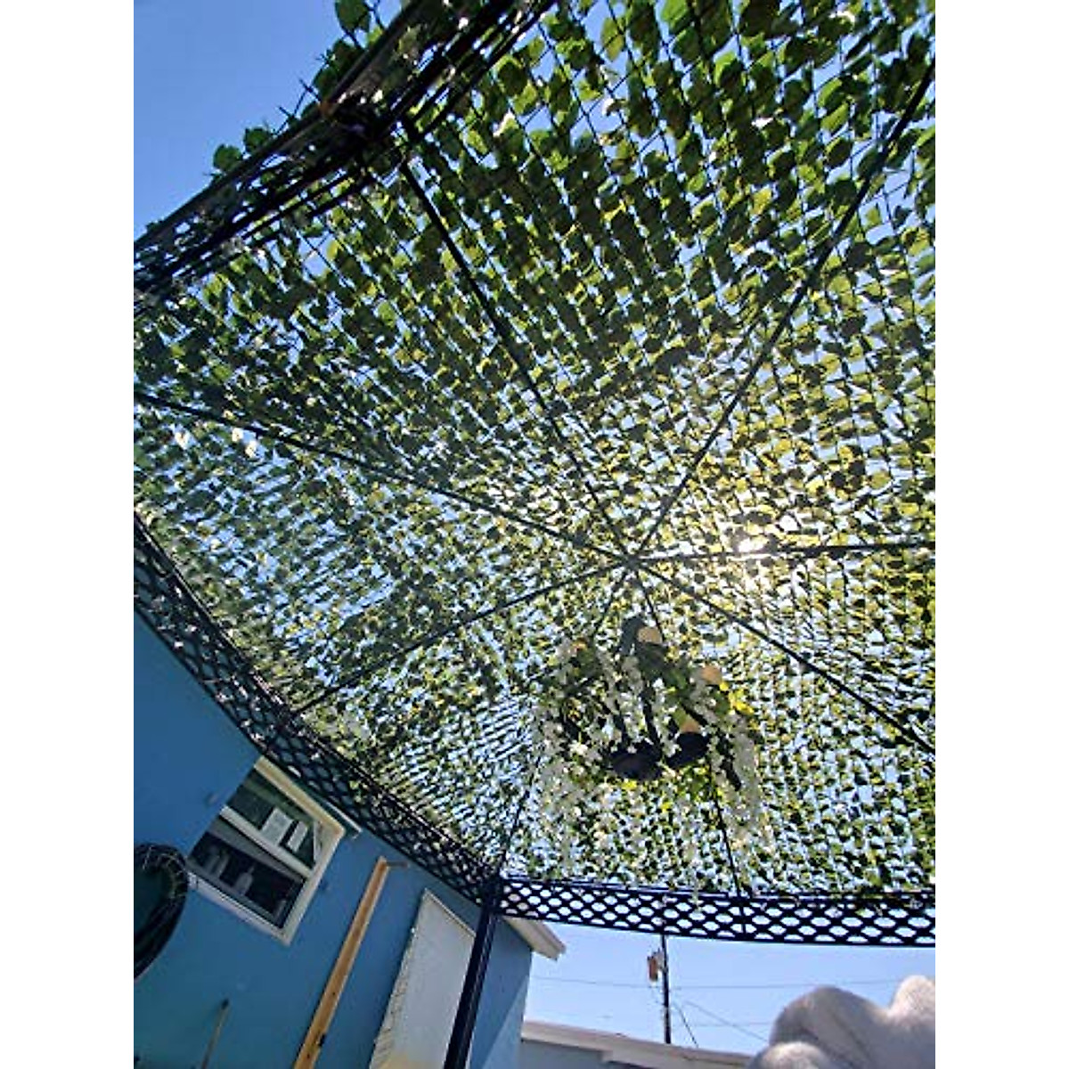 Artificial Ivy Privacy Fence Screen, Faux Ivy Leaves Hedge Fence and Vine,Heavy Duty Fencing Mesh Shade Net Coverfor Wall Home Outdoor Decor, Garden, Yard Decoration (Green) (118', 59')