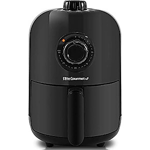 Elite Gourmet EAF1121 Personal 1.1 Qt. Compact Space Saving Electric Hot Air Fryer Oil-Less Healthy Cooker, Timer & Temperature Controls, 1000W