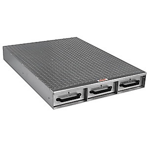 Jobox 1403980 3-Drawer Long Floor Heavy-Duty Aluminum Drawer Storage - (36" W x 6" H x 50" L)
