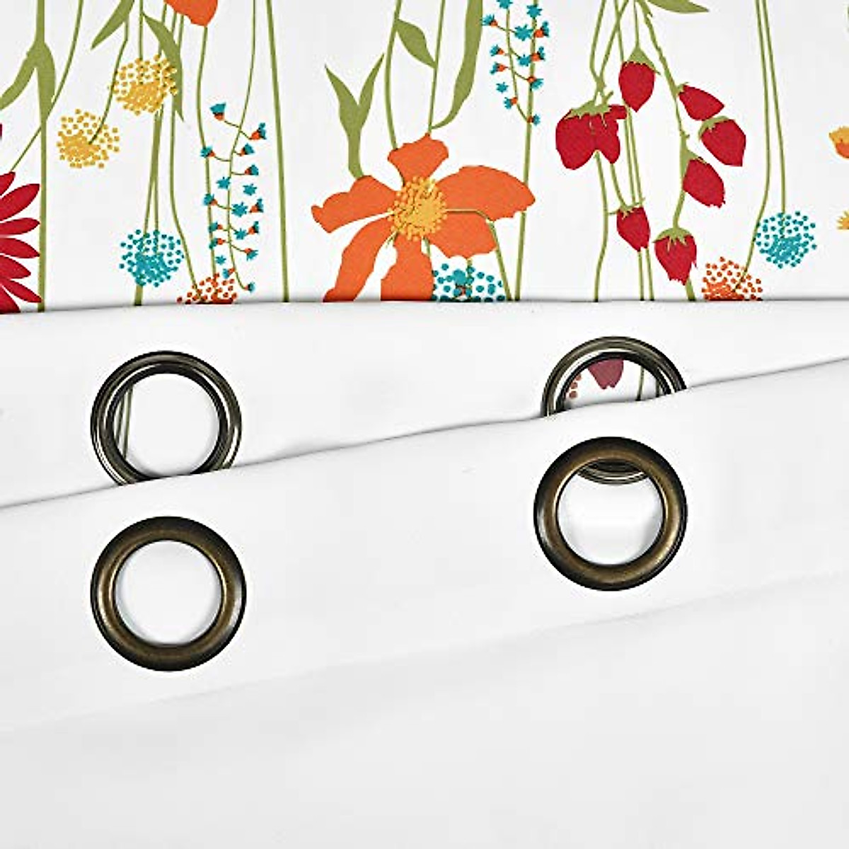 Lush Decor Clarissa Floral Room Darkening Window Curtain Panel Pair, 84" L x 52" W, Turquoise & Tangerine