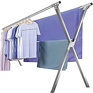 NIUTA 59 inches Drying Rack Clothing, Stainless Steel Clothes Drying Rack Intdoor, Collapsible Drying Rack, X150