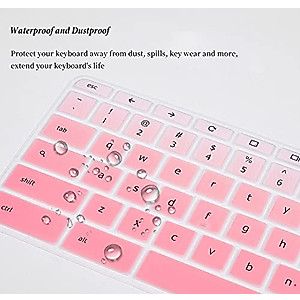 2Pack Keyboard Cover Skin for Acer Chromebook Spin 311 CP311 C738T C733 CP511 512, Chromebook 713 CP713 R13, Chromebook 314 514 714 CB314 CB514 CB714, Acer Chromebook 15.6" Protector-GPurplePink+Clear