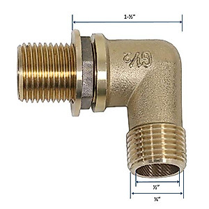EquipmentBlvd 2 Sets of Wall Mount Faucet 1/2" NPT Tapered Brass Mounting Kit for AA Faucet, BK Resource, T&S, Fisher