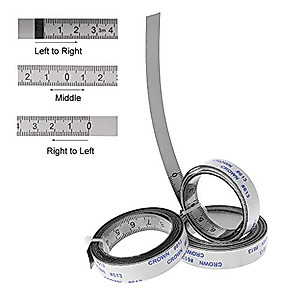 CHBC Self-Adhesive Measuring Tape with Adhesive Backing, Left To Right Reading, Right To Left, Middle to both sides, Stainless Steel, Miter Track Router Ruler (1M, Left to Right)