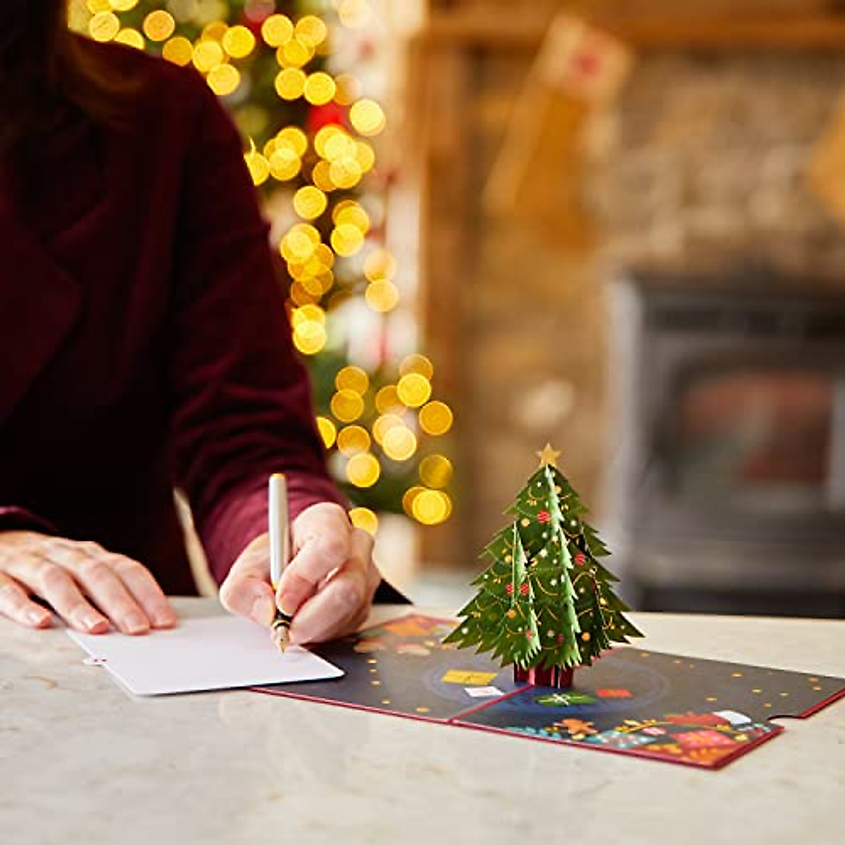 Lovepop Festive Christmas Tree Pop Up Card, 5x7-3D Greeting Card, Pop Up Christmas Cards, Kids Christmas Card, 3D Holiday Card, Winter Cards