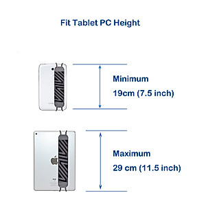 TFY Security Hand Strap Holder with Silicon for Tablets, Compatible with iPad Pro 9.7 Inch, Pro 11 Inch, iPad 9th Gen, iPad Mini 6, iPad Air 5, Samsung Galaxy Tab & Note and More -Gray (ONE Piece)
