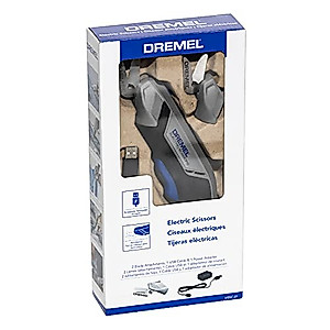 Dremel 4V Cordless Electric Scissors with USB Rechargeable Battery and Two Blade Attachments - Ideal for Cutting Cardboard, Fabric, and Paper, HSSC-01
