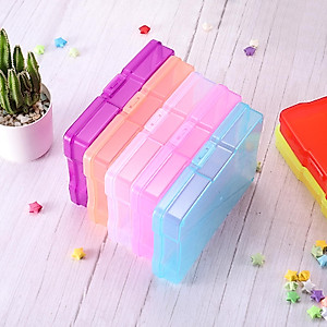 PATIKIL 5x7 Photo Storage Box, 4 Pack Photo Boxes Storage Photo Organizer Cases Storage Container Picture Boxes Plastic for 5x7 Pictures Sticker Scrapbook Craft Keeper, Clear