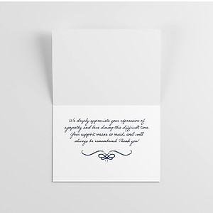 M Market On Mainstreet Watercolor Sympathy and Funeral Thank You Cards with Message Inside, 25 Cards with Envelopes, Made In The USA