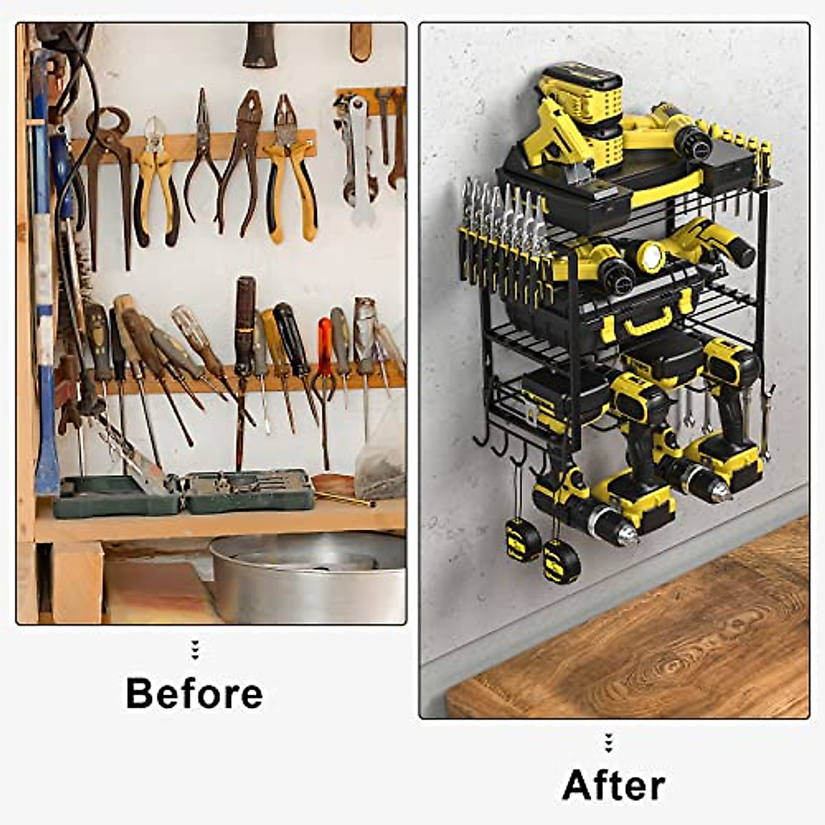 LMAIVE Power Tool Organizer, Tool Organizers and Storage, Drill Holder Wall Mount, Power Tool Organizer Wall Mount, Power Tool Storage Rack, Drill Storage Rack Drill Holder Rack