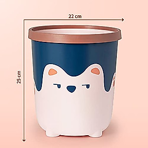 Rubbish Garbage Bin, Cute Huggable Bear Pressure Ring Trash Can Bedroom Living Room Kitchen Bathroom Paper Basket Large Capacity Bucket Waste Bin Pink 9.84" x 8.66"