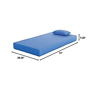 Ashley Furniture Signature Design - iKidz Children's Mattress and Pillow Set - Kids Bed in a Box - Twin - Blue
