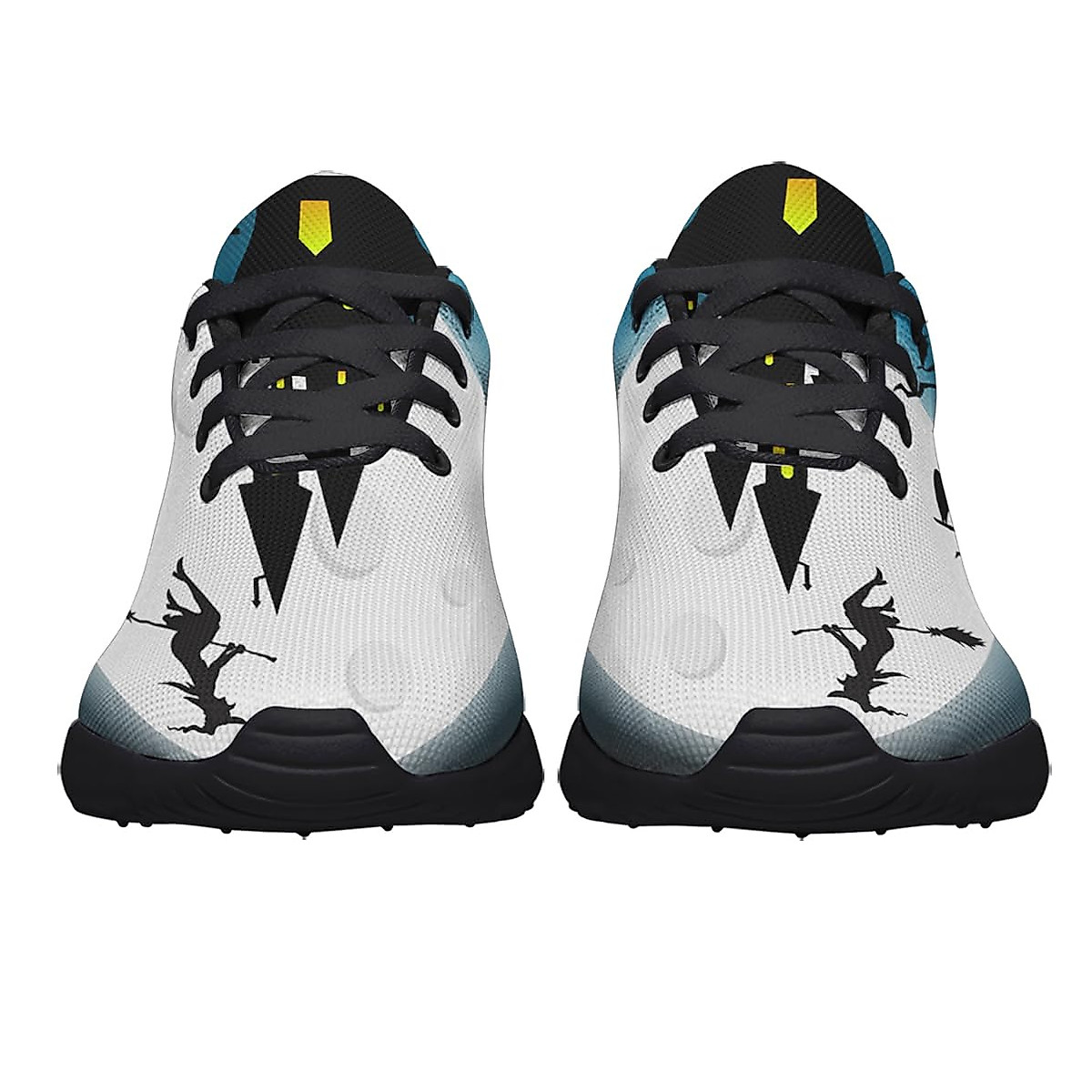 Halloween Shoes for Men Women Running Sneakers Breathable Casual Sport Tennis Shoes Black Size 5