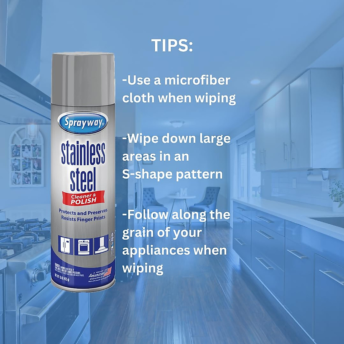 Sprayway SW148R Water-Based Stainless Steel Cleaner, 15 oz.