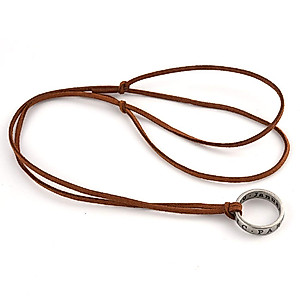 Dr's gift Uncharted 4 Nathan Drake Ring Necklace Engraved Pendant with Adjustable Leather Chain Handmade Jewelry Unisex Cosplay Game Fans Gift