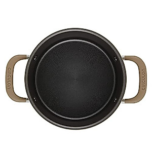 Circulon Premier Professional Hard Anodized Nonstick Saucepot with Side Handles and Lid, 4 Quart, Bronze