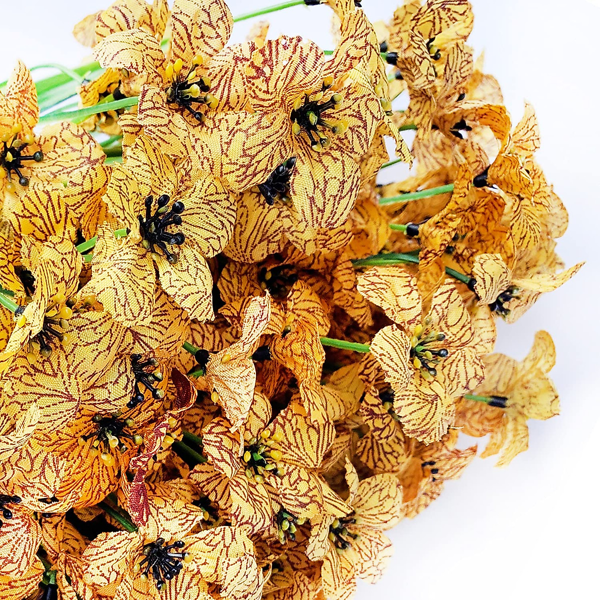 Vebroert Artificial Flowers, 12 Bundles Outdoor Fake Flowers UV Resistant Silk Flowers Greenery Decor, No Fade Plastic Faux Plants for Window Boxes Garden Porch Wedding Decoration, Yellow